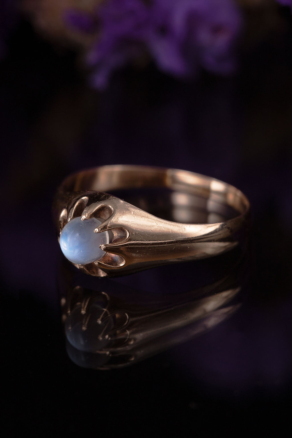 Victorian Belcher Set Moonstone Solitaire Ring – The Veiled Mirror